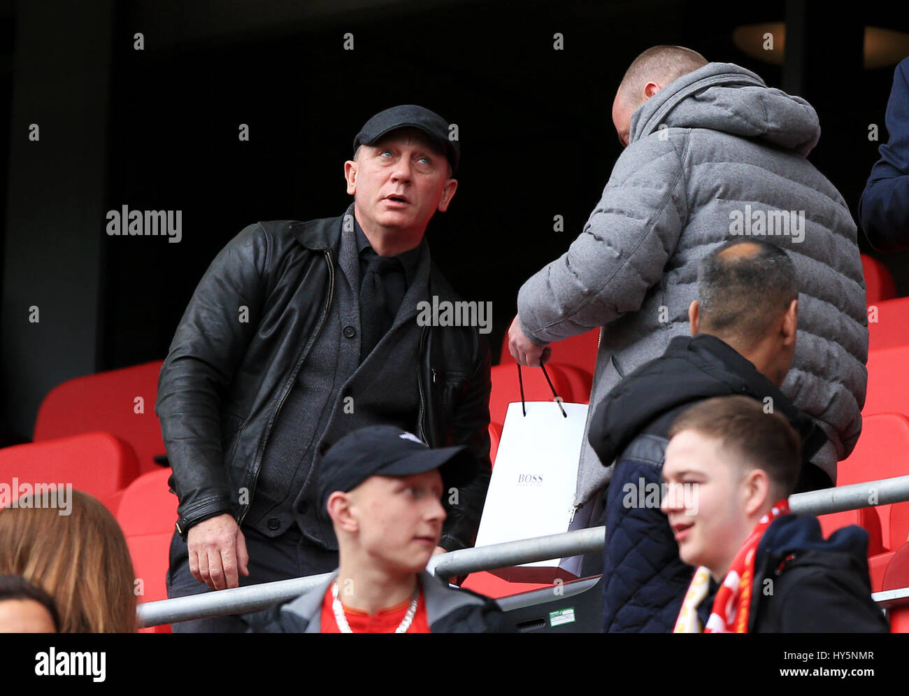 Actor Daniel Craig in the stands before the Premier League match at ...