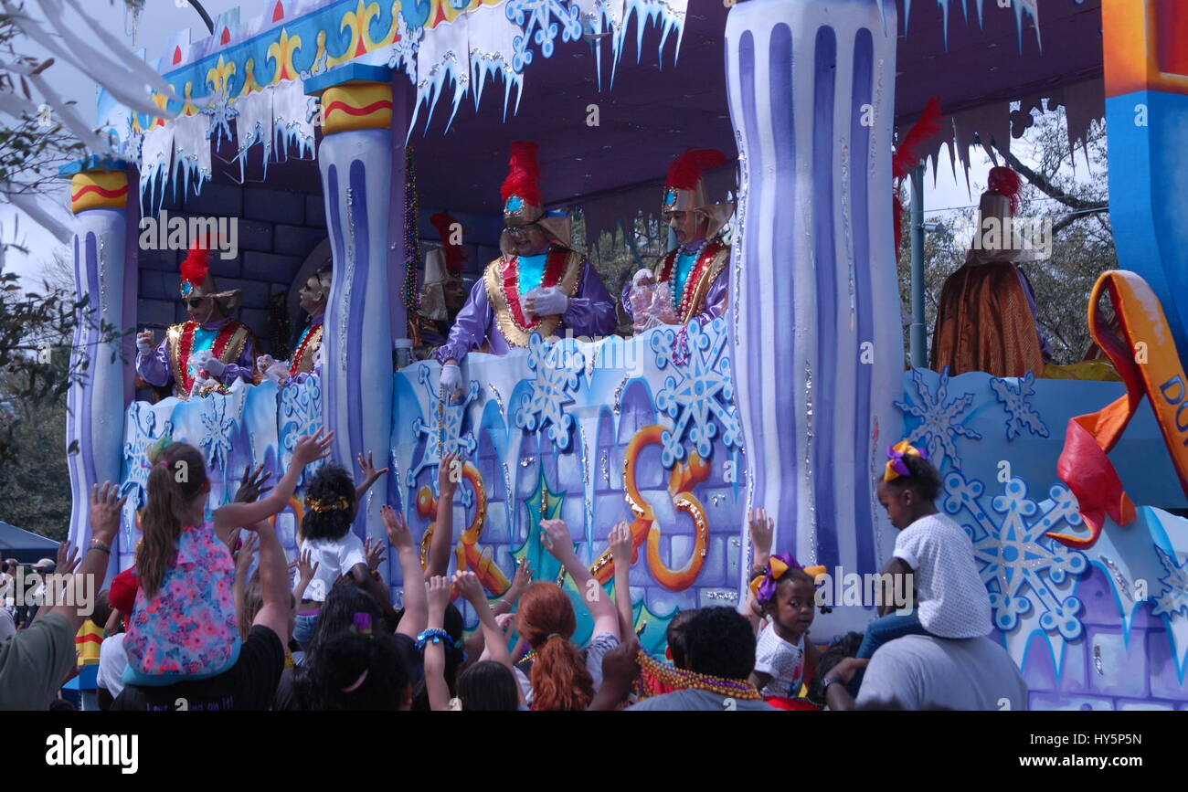 Float riders and parade goers celebrate Mardi Gras 2017 Parade in New ...