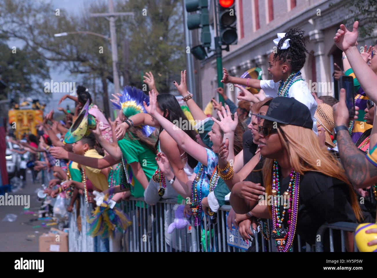 Float riders and parade goers celebrate Mardi Gras 2017 Parade in New ...