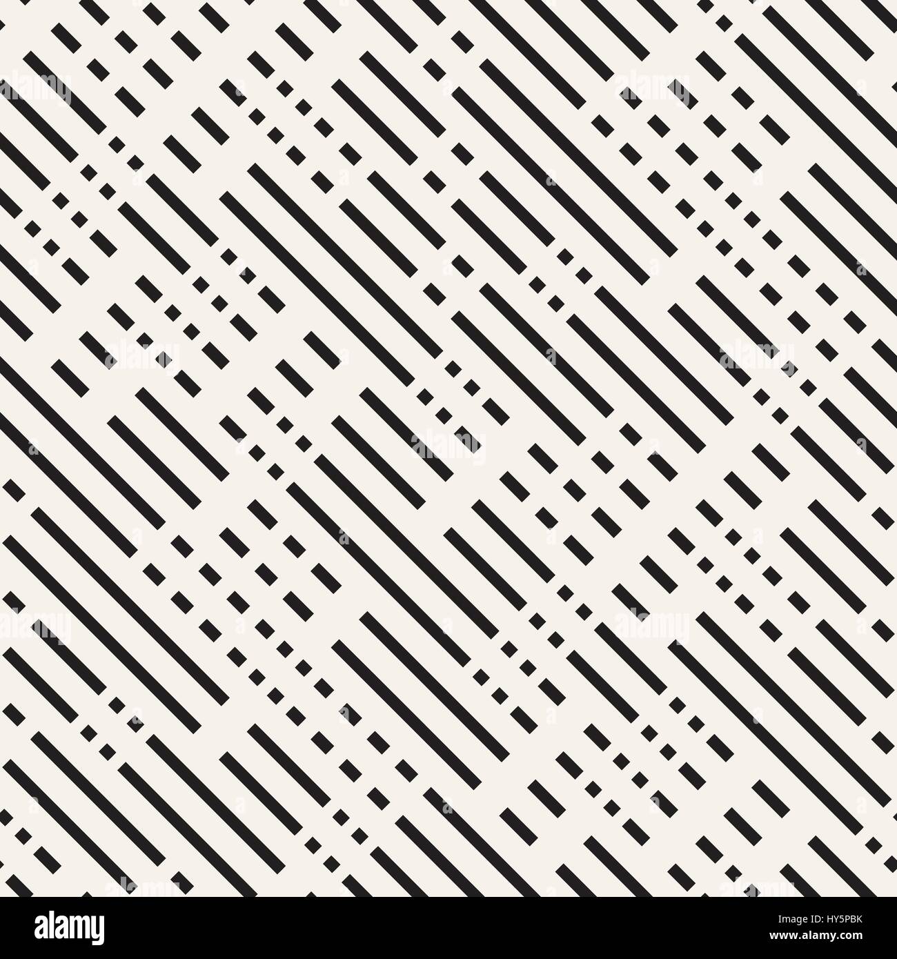 Black and White Dashed Lines Pattern. Modern Abstract Vector Seamless ...