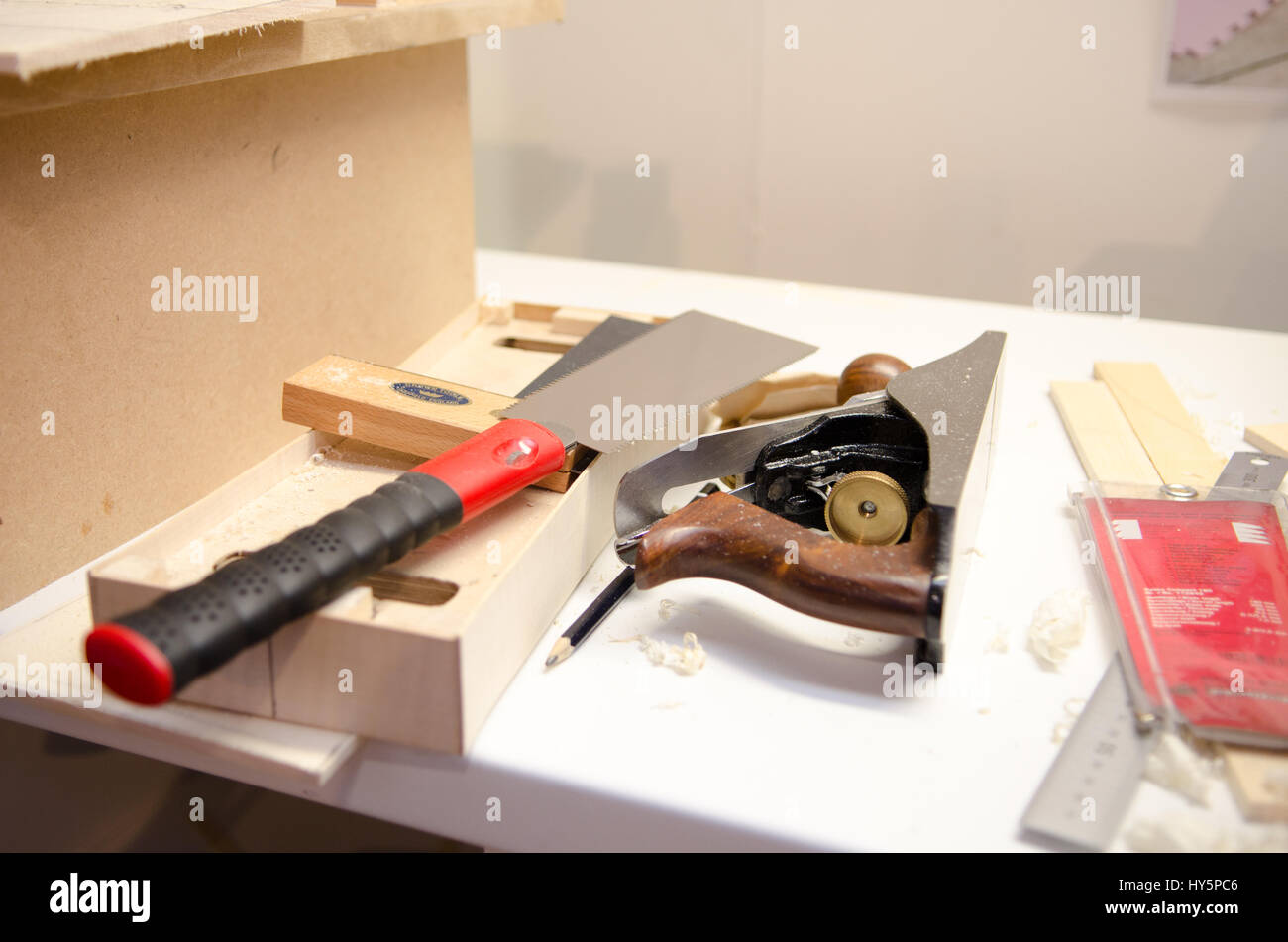 Woodworking tools Craft Lessons Carpenter Stock Photo - Alamy