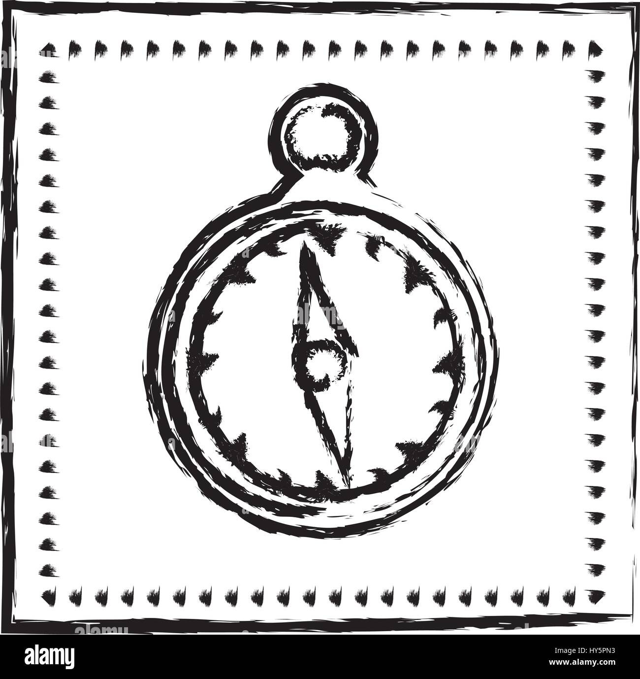 Magnetic compass vector sketch hi-res stock photography and images - Alamy