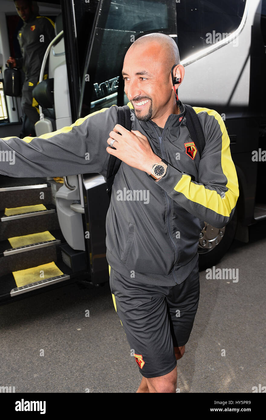 Watford goalkeeper Heurelho Gomes before the Premier League match at ...