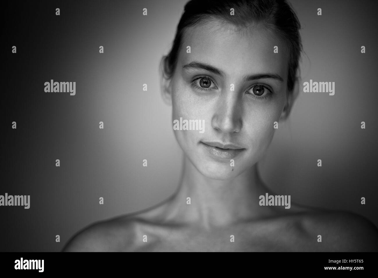 Gloomy portrait of a young woman Stock Photo - Alamy