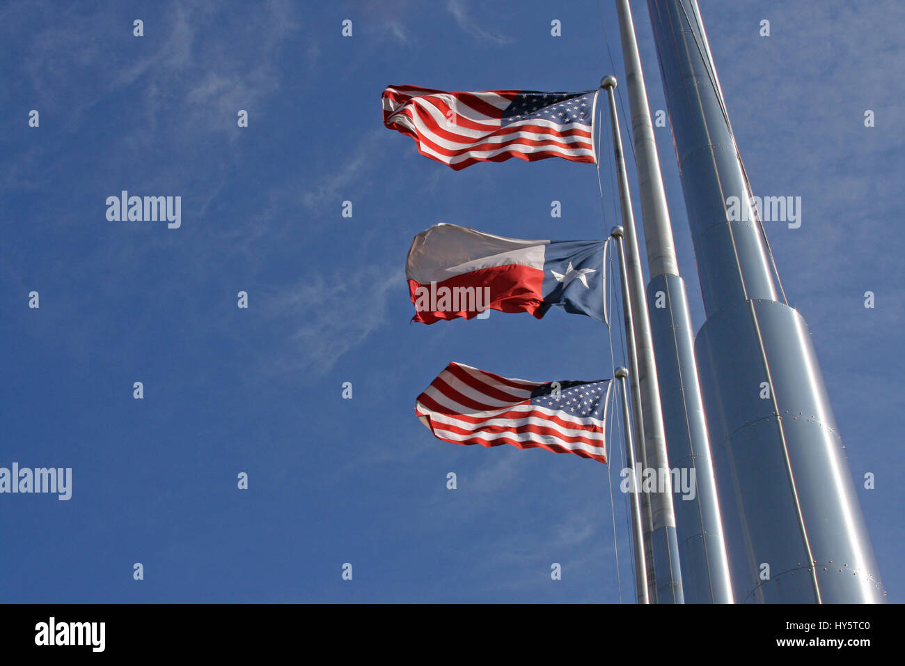 American and texas flags sky view hi-res stock photography and images ...
