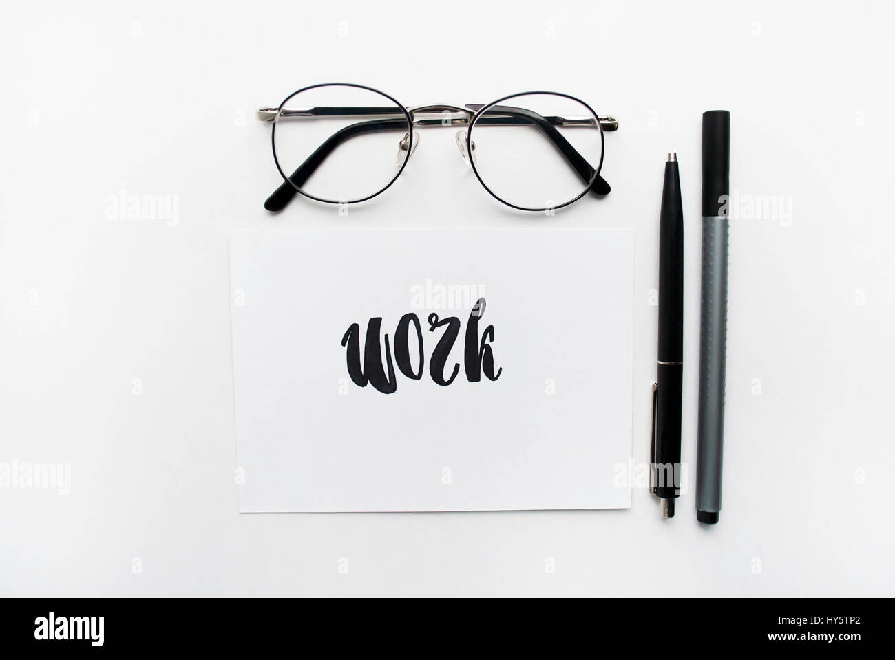 Work handwritten in calligraphy style with watercolor. Composition on a ...