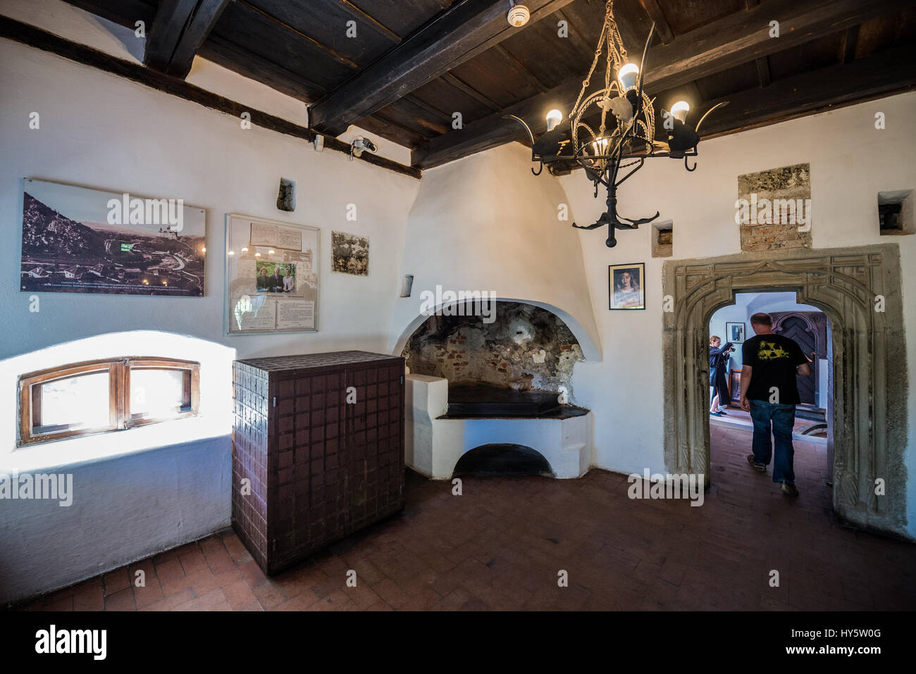 Interior of Bran Castle near Bran, Romania, so called "Dracula's Castle ...