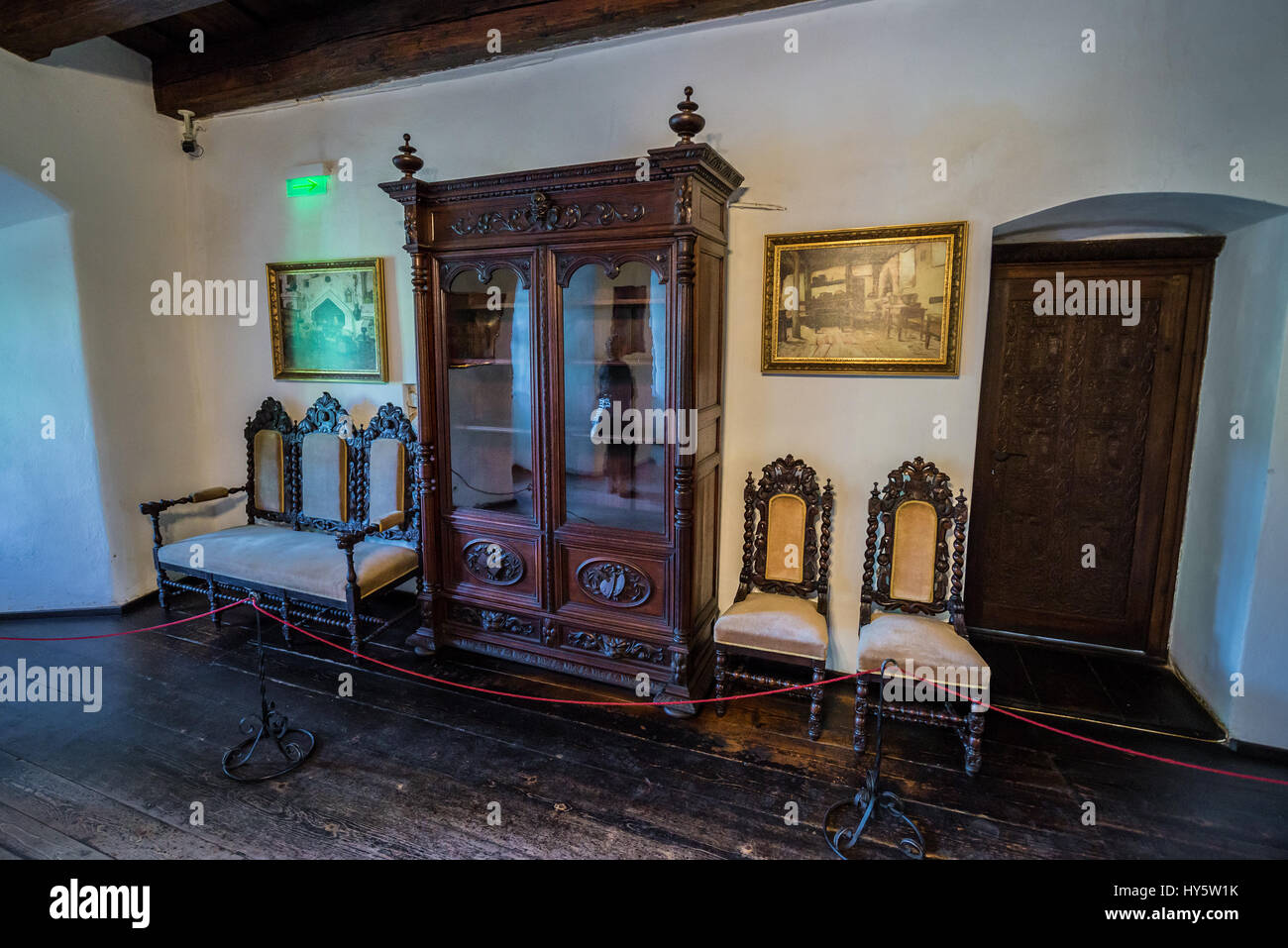 Large drawing room in Bran Castle near Bran, Romania, so called ...