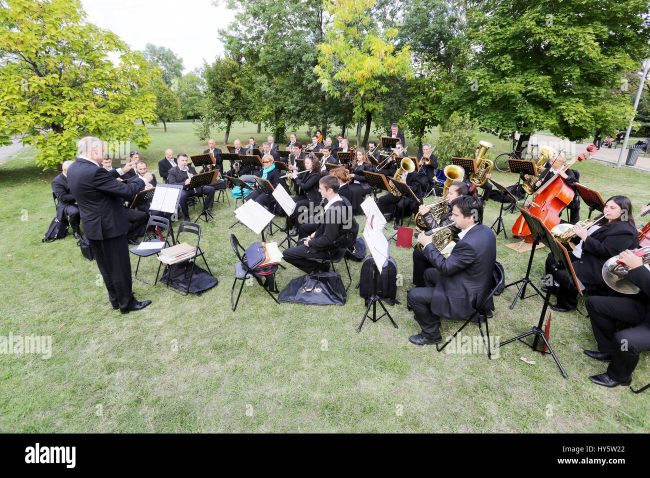 Sofia, Bulgaria - October 1, 2015: Sofia Symphony Orchestra are playing ...