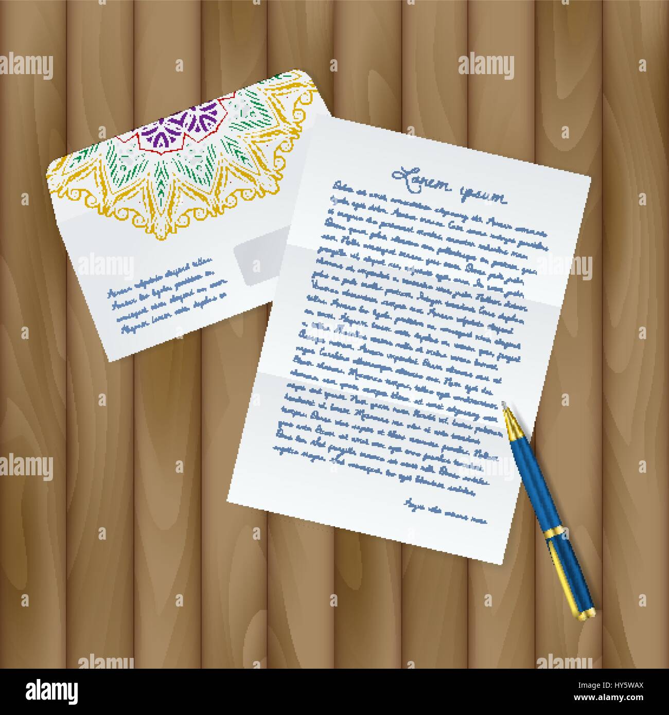 Open envelope with letter Stock Vector Image & Art - Alamy