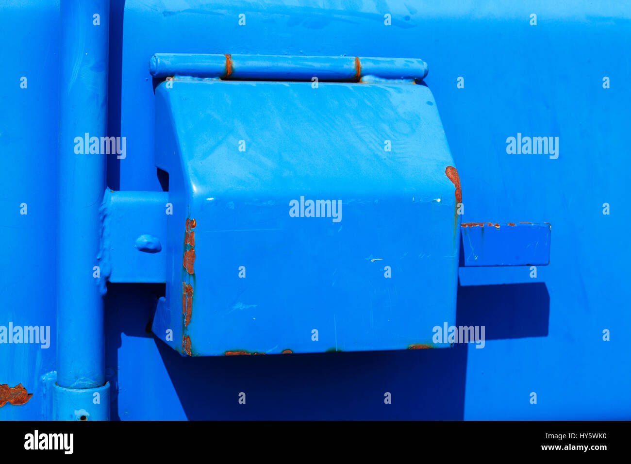 Blue metal Door and blue metal door lock Stock Photo - Alamy