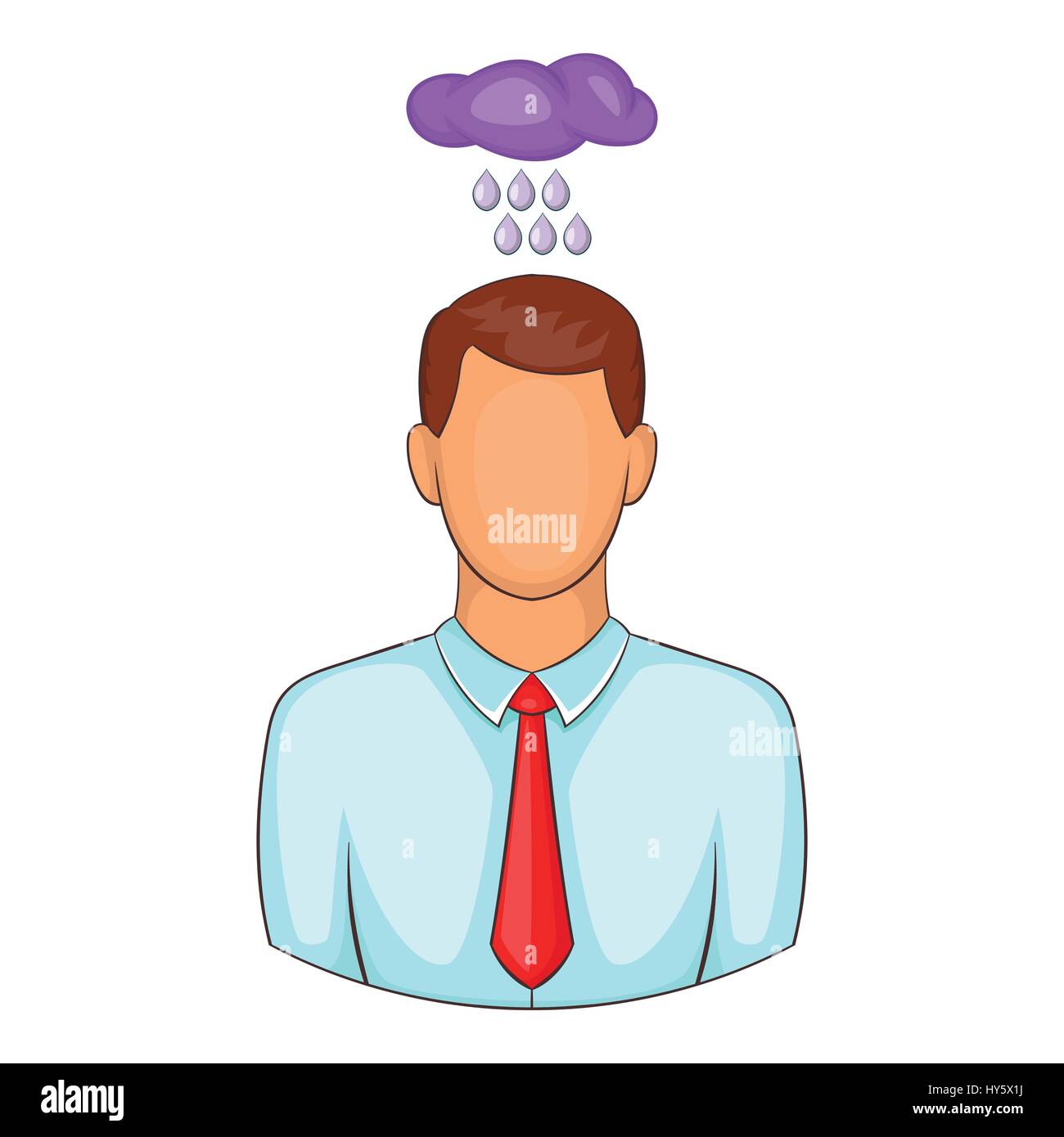 Person rain cloud over Stock Vector Images - Alamy
