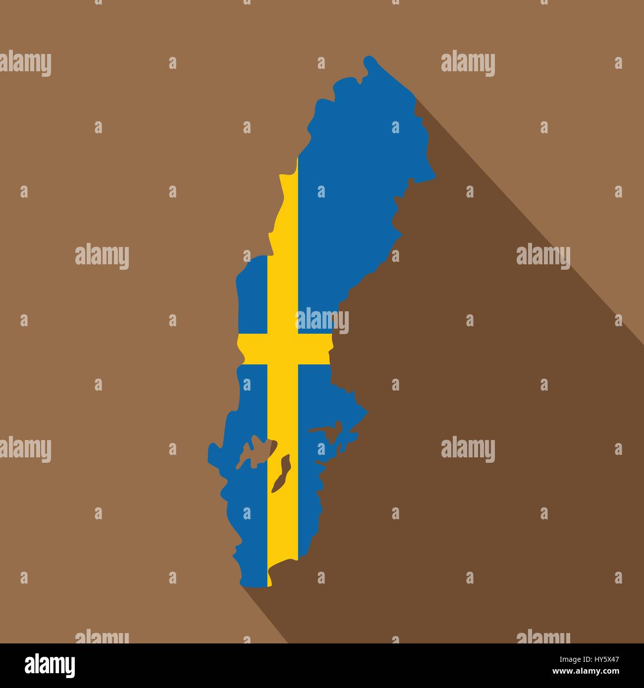 Map of Sweden icon, flat style Stock Vector Image & Art - Alamy