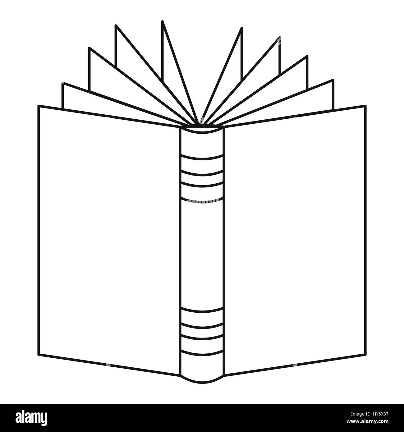 Open thick book icon, outline style Stock Vector Image & Art - Alamy