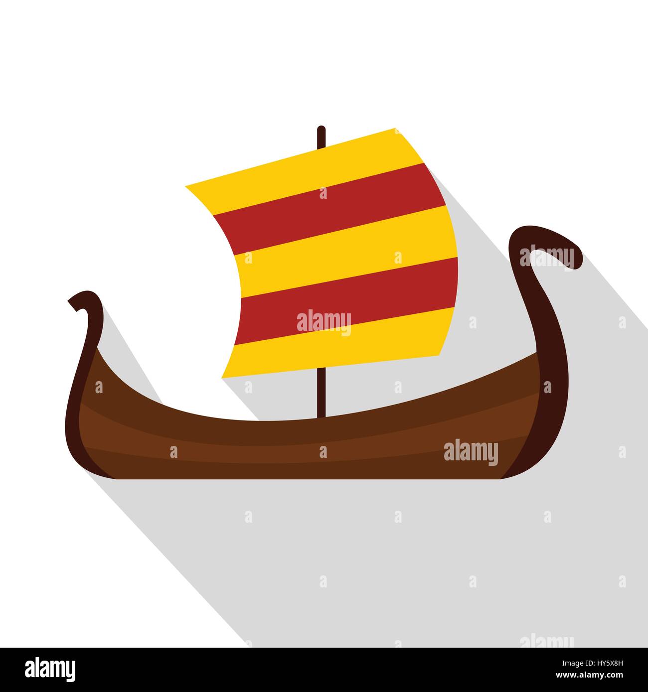Medieval boat icon, flat style Stock Vector Image & Art - Alamy
