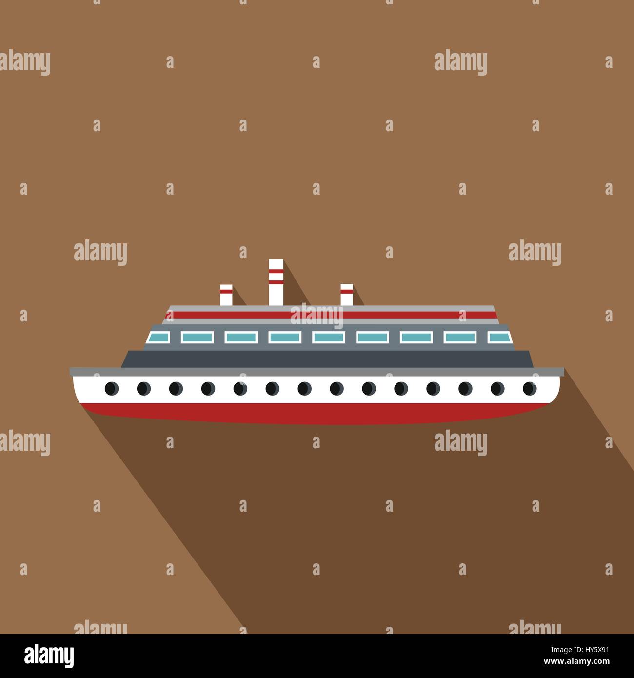 Long ship icon, flat style Stock Vector Image & Art - Alamy
