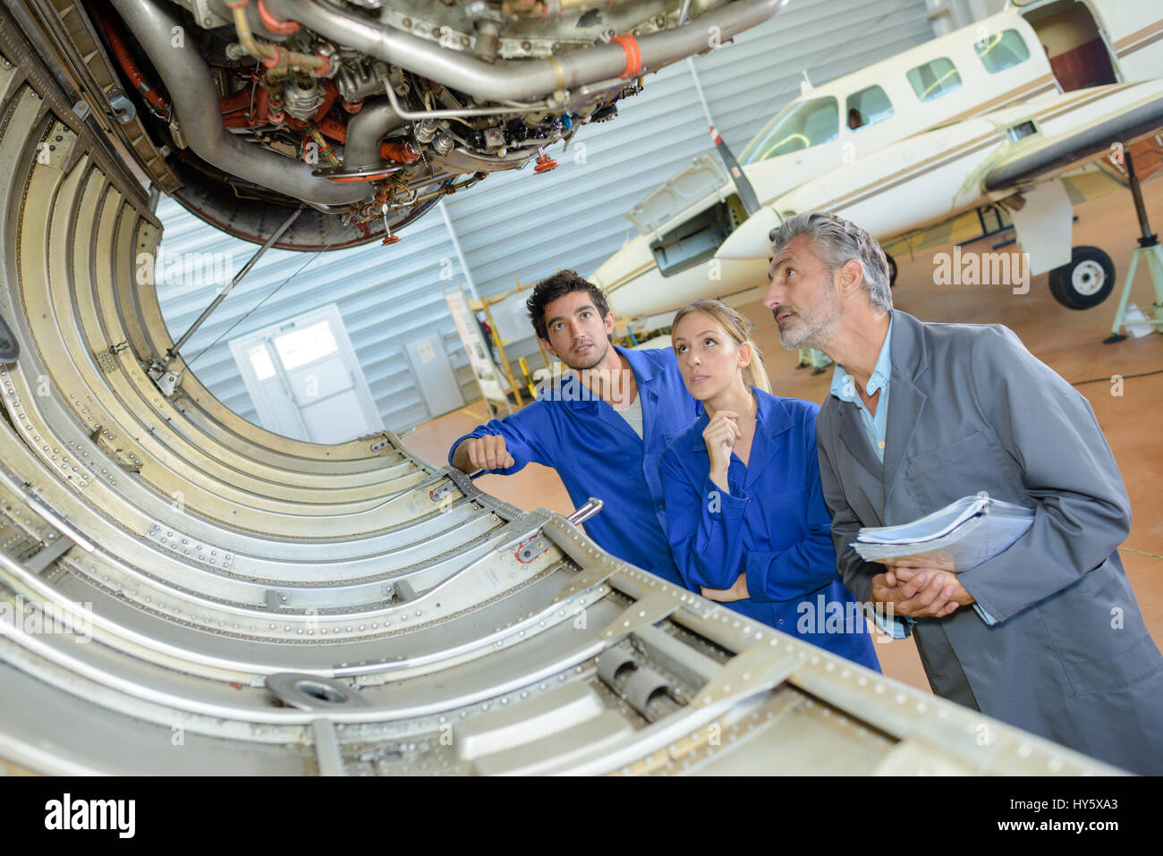 observing the aircraft's components Stock Photo - Alamy