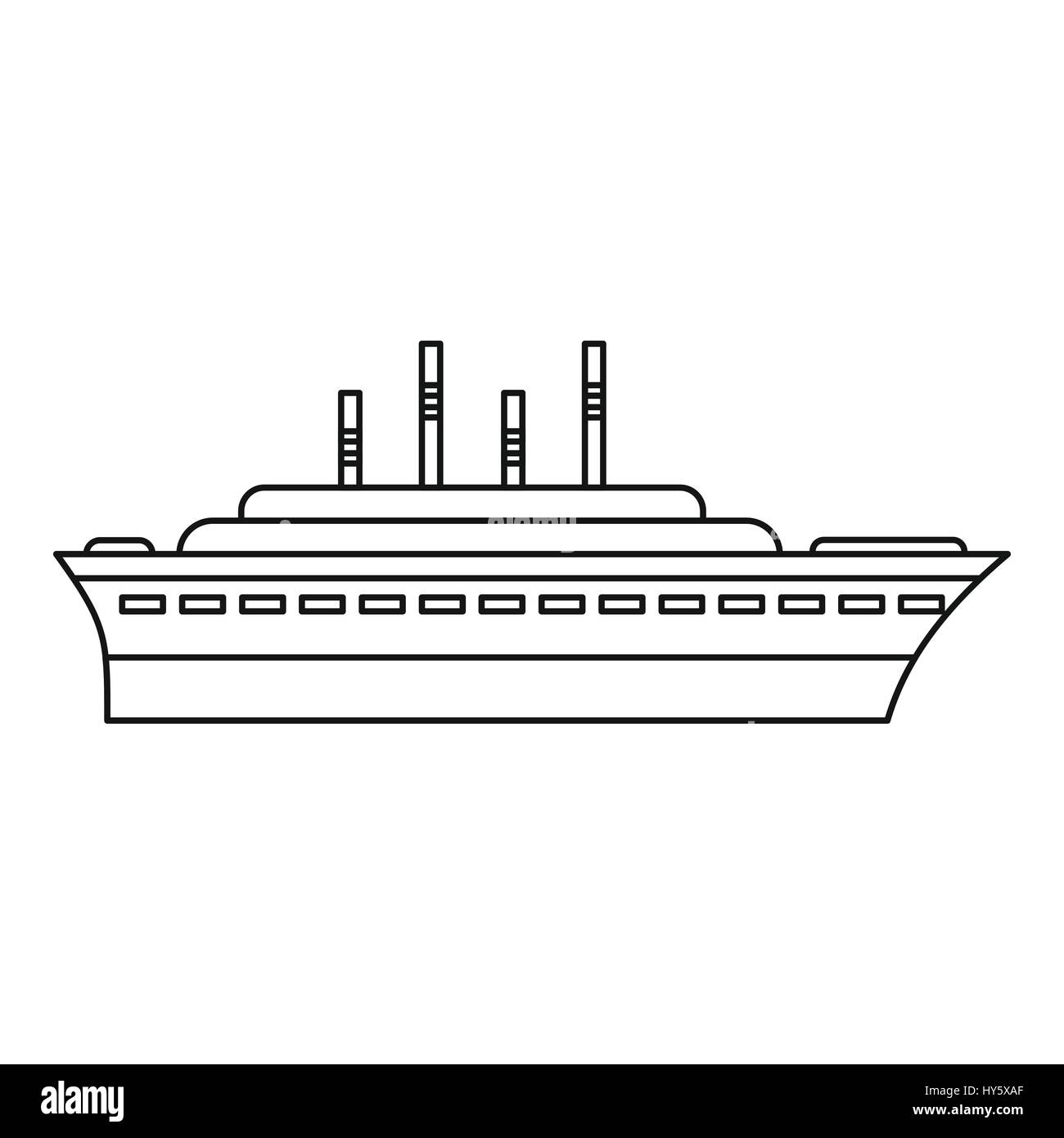 Ship icon, outline style Stock Vector Image & Art - Alamy