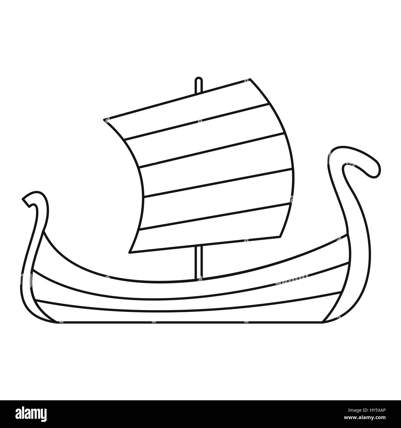 Medieval boat icon, outline style Stock Vector Image & Art - Alamy