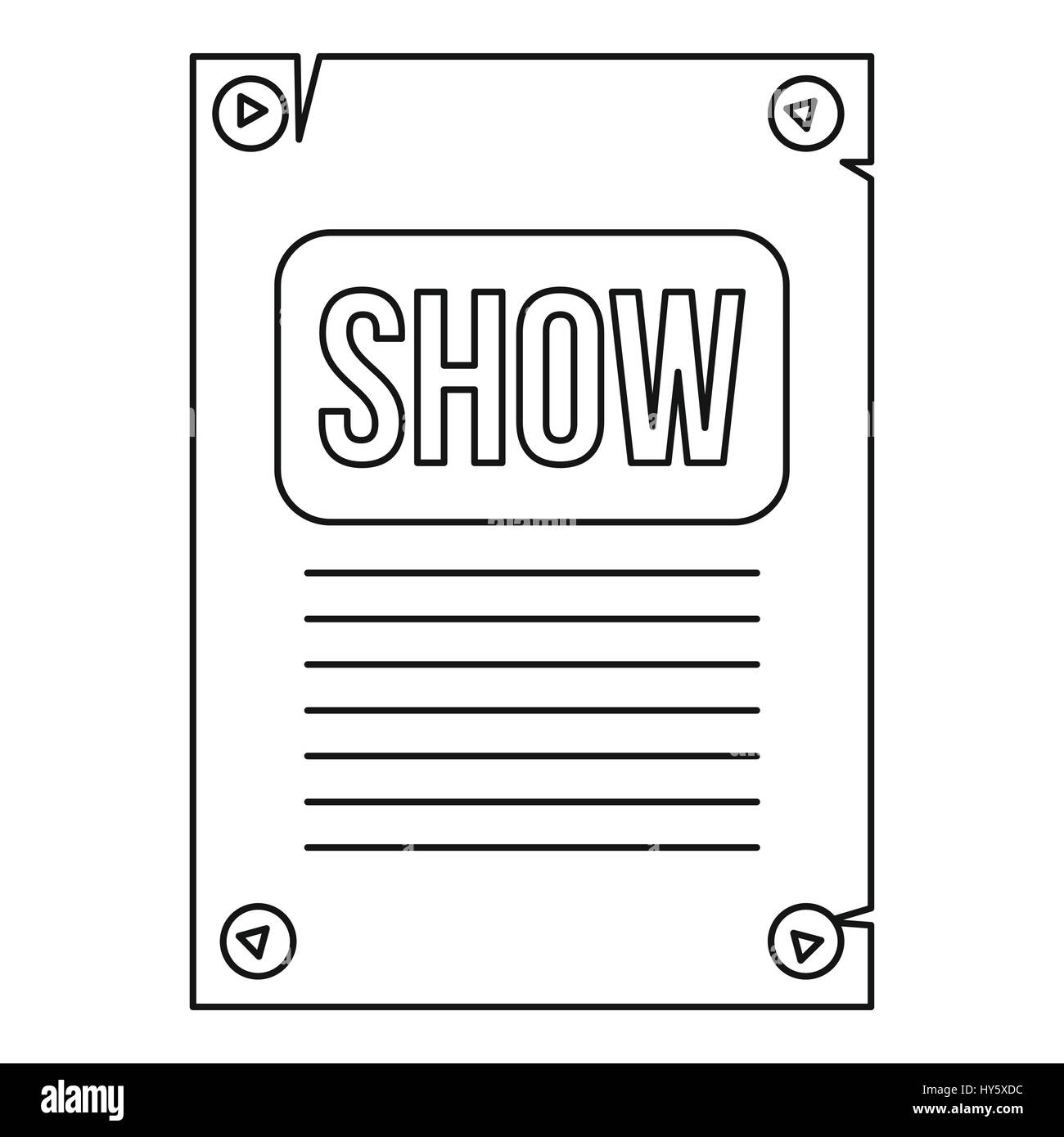 Poster icon, outline style Stock Vector Image & Art - Alamy