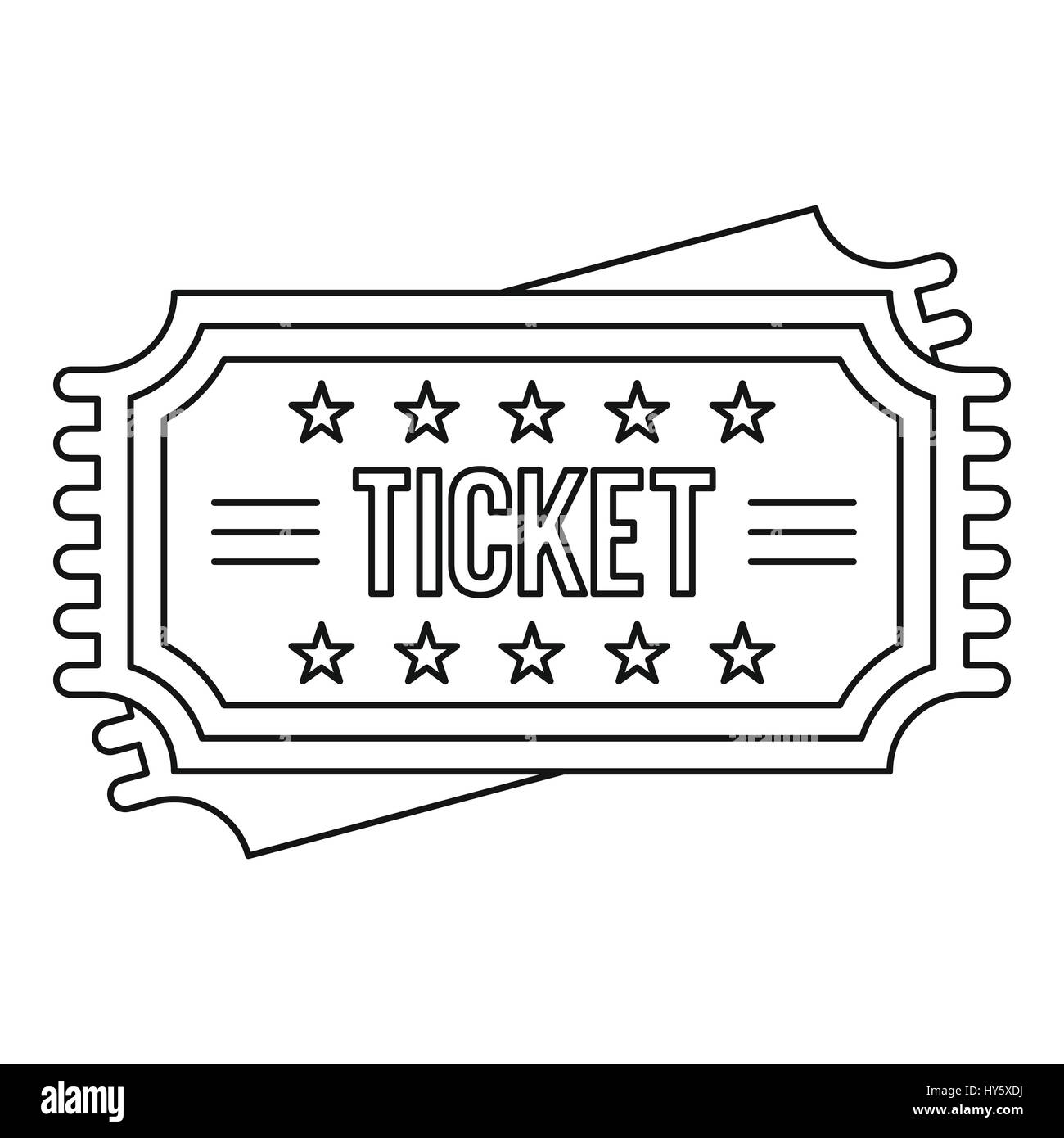 Ticket icon, outline style Stock Vector Image & Art - Alamy