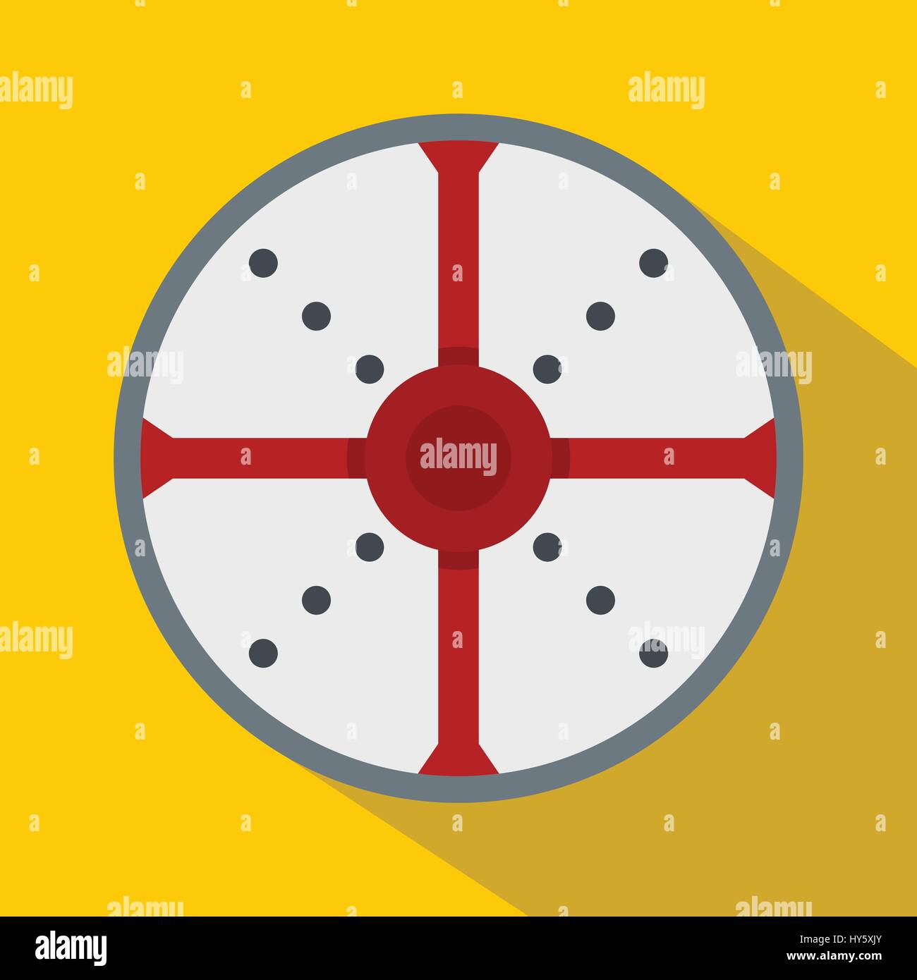 Round shield icon, flat style Stock Vector Image & Art - Alamy