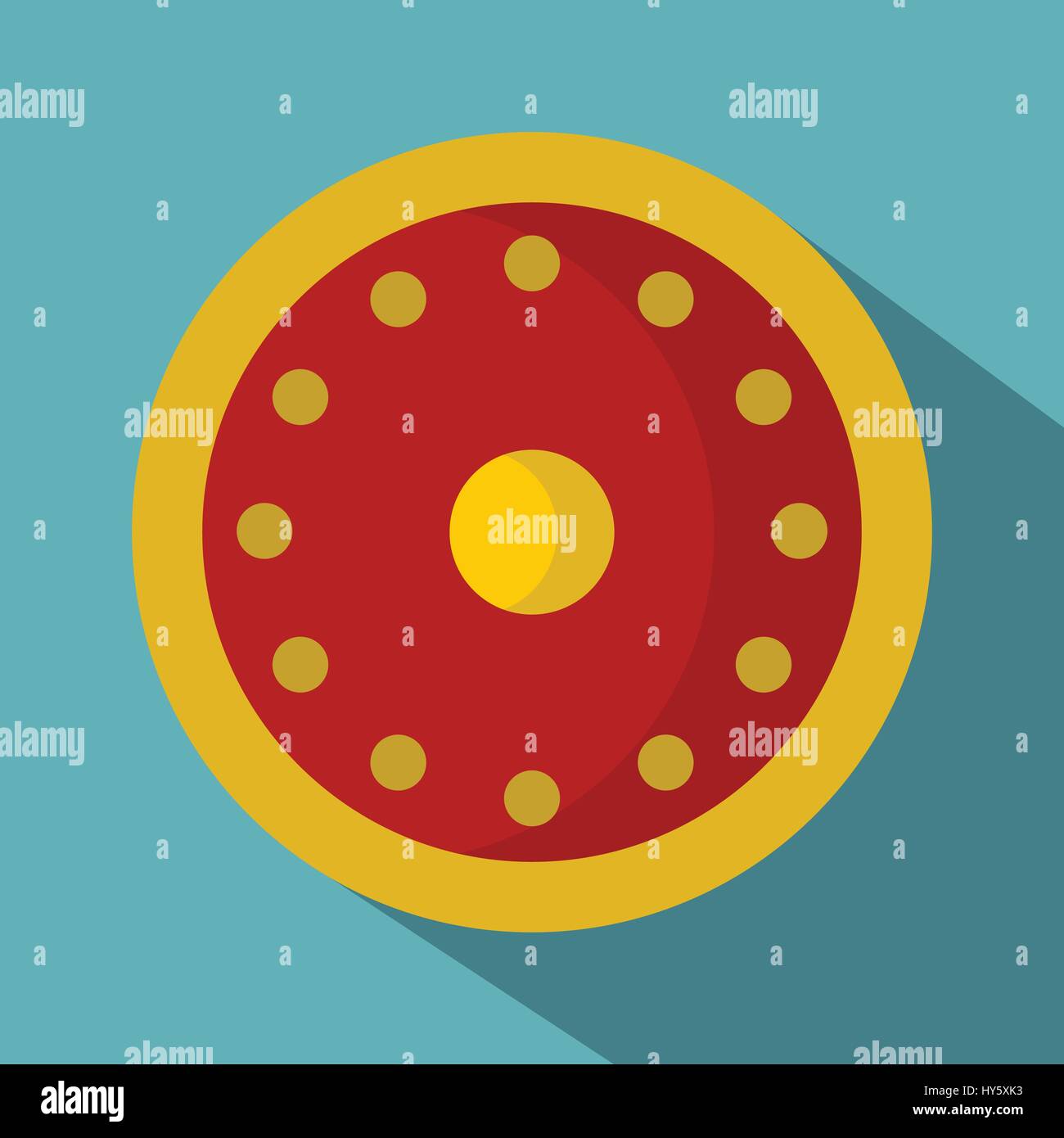Round military shield icon, flat style Stock Vector Image & Art - Alamy