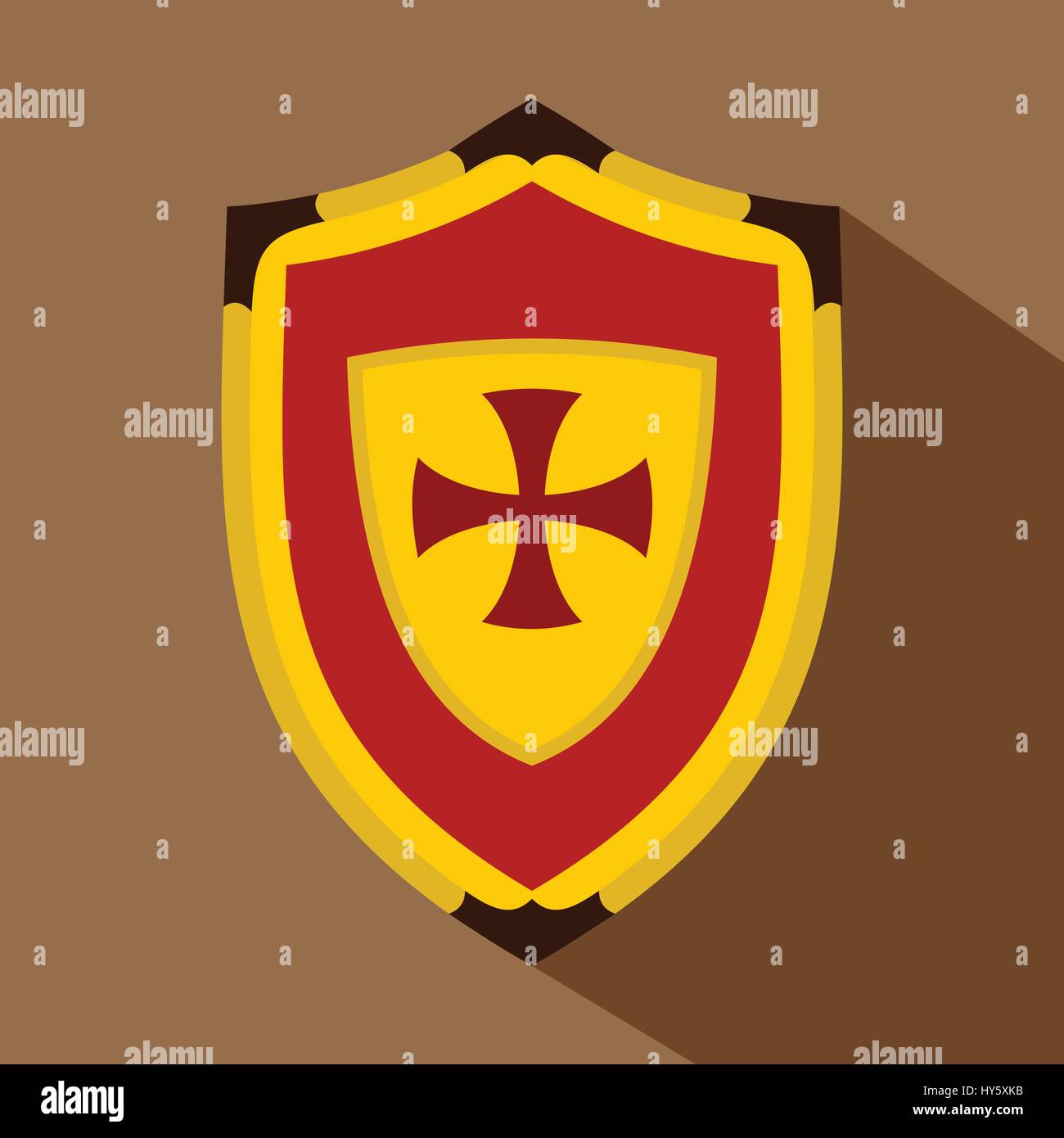 Shield with cross icon, flat style Stock Vector Image & Art - Alamy