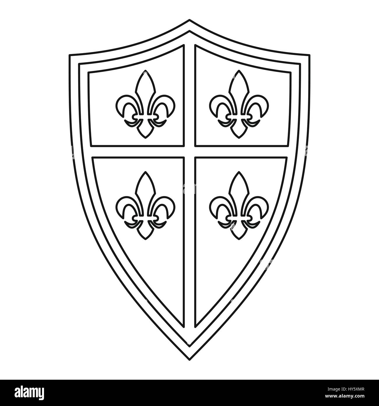 Royal shield icon, outline style Stock Vector Image & Art - Alamy