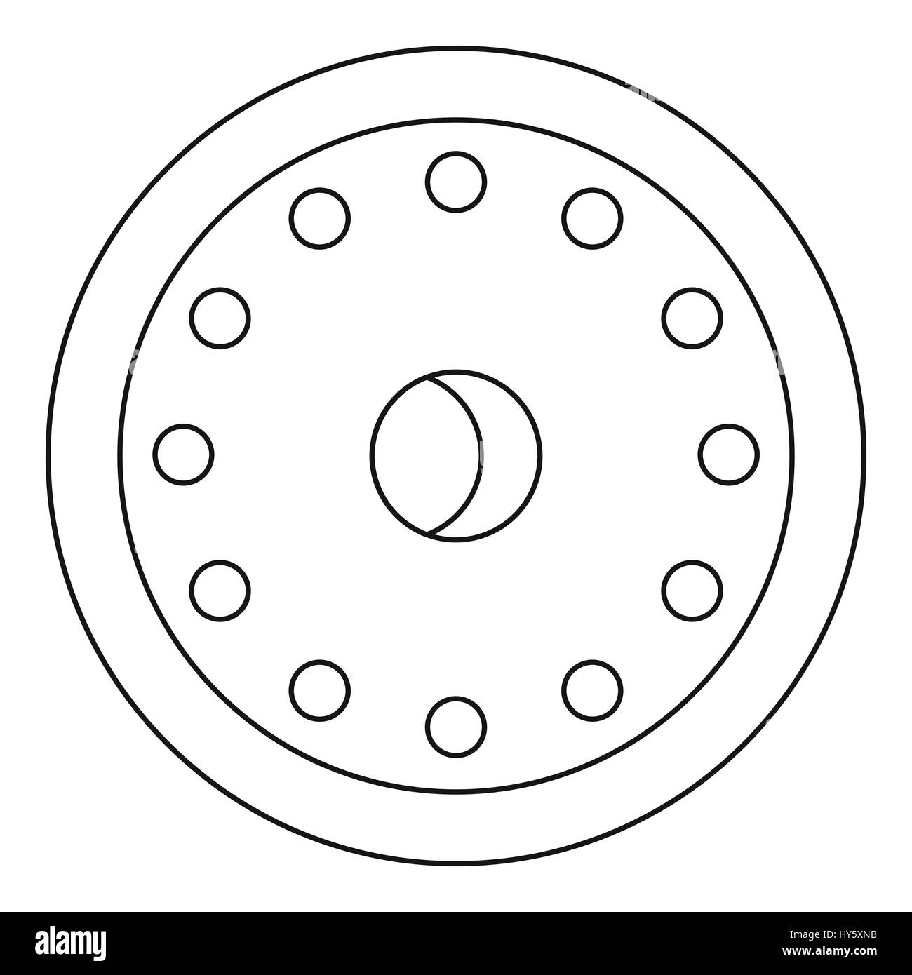 Round military shield icon, outline style Stock Vector Image & Art - Alamy
