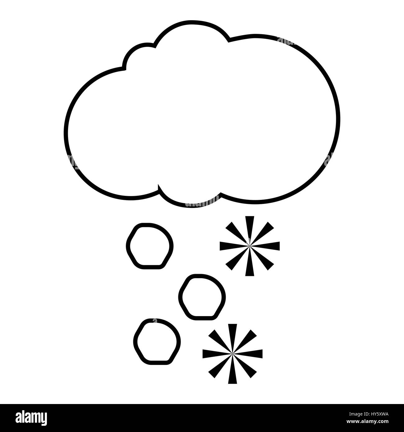 Snowy cloud icon, outline style Stock Vector Image & Art - Alamy