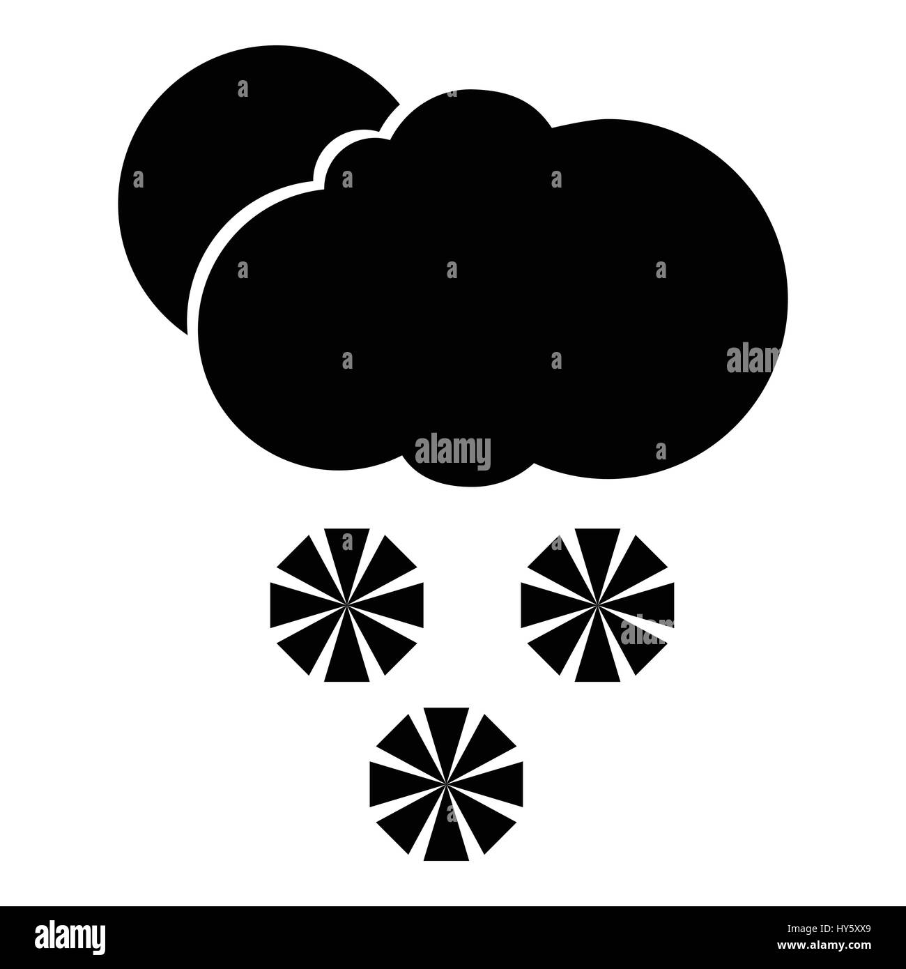 Cloud with snowflakes and sun icon, simple style Stock Vector Image ...