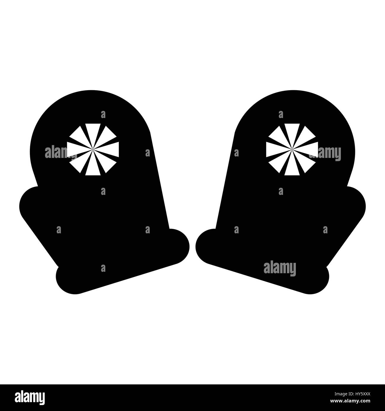 Winter mittens icon pair Black and White Stock Photos & Images - Alamy