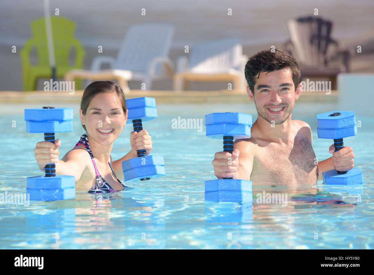 workout in the swimming pool Stock Photo - Alamy