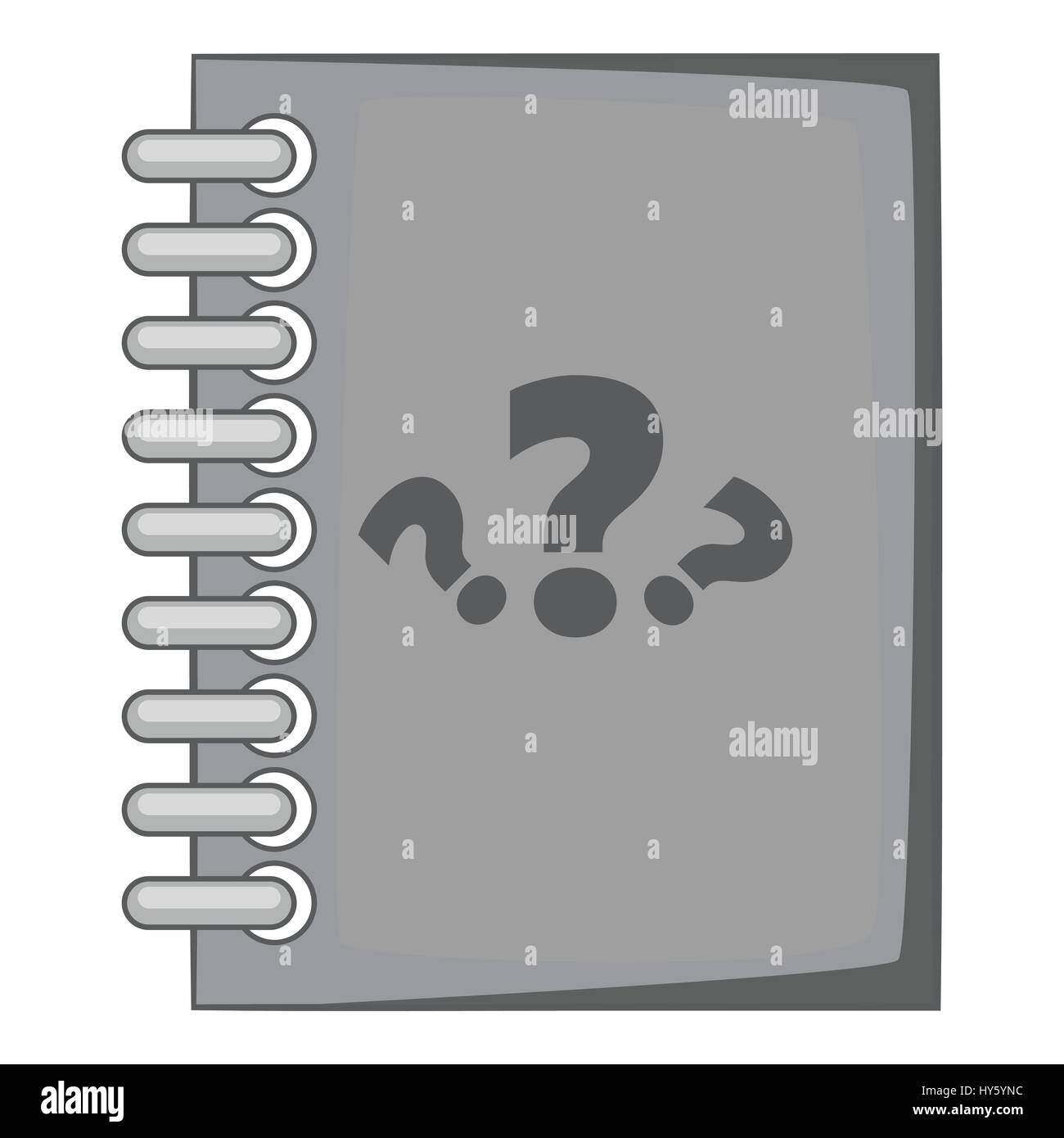 Notebook with question icon, gray monochrome style Stock Vector Image ...