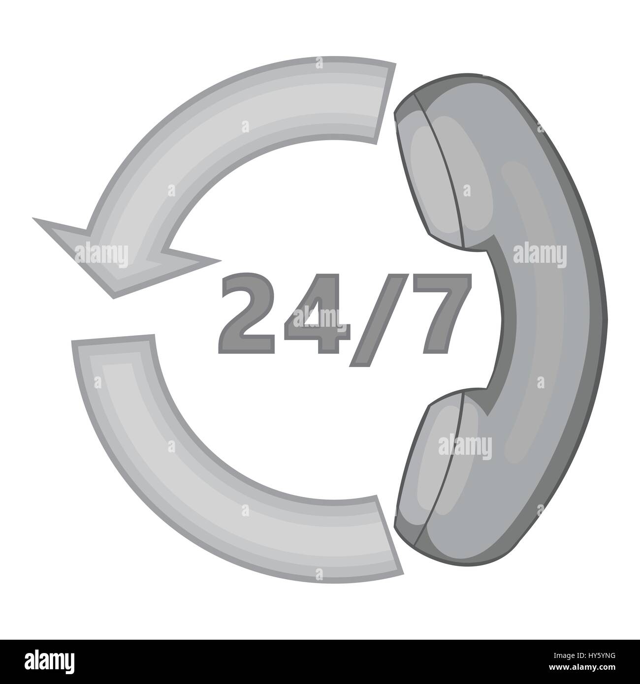 All-day client support icon, gray monochrome style Stock Vector Image ...