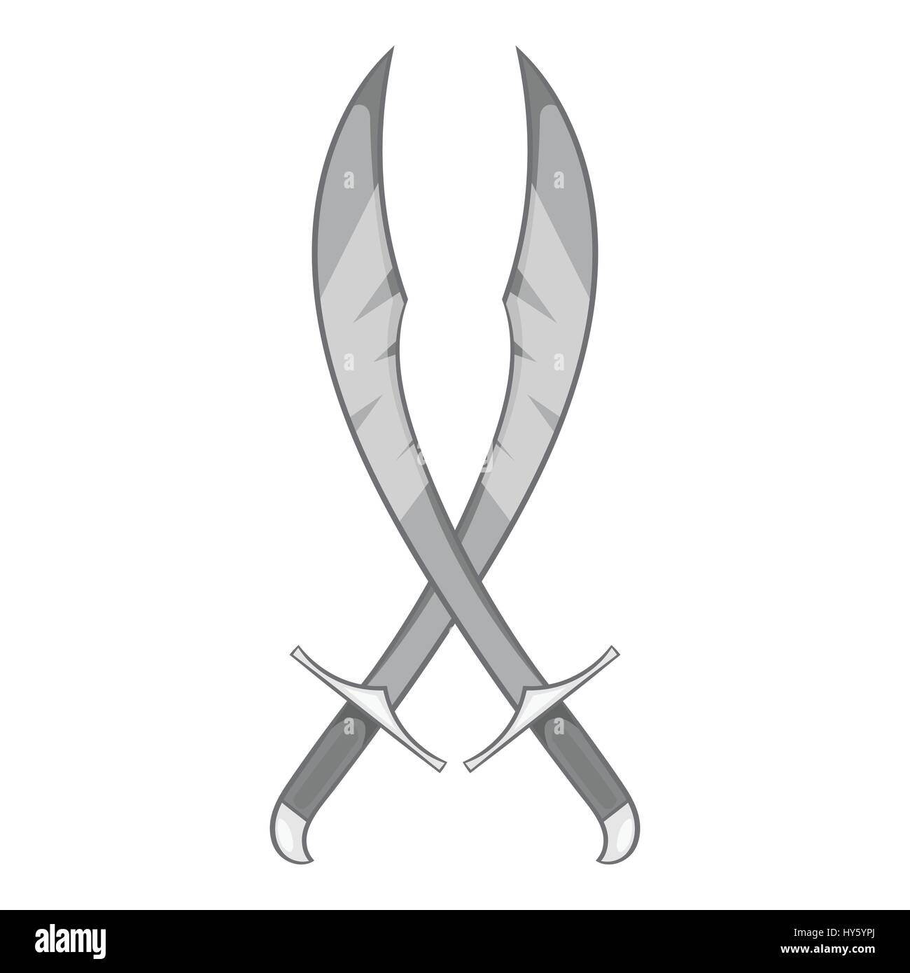Crossed scimitars icon, gray monochrome style Stock Vector Image & Art ...