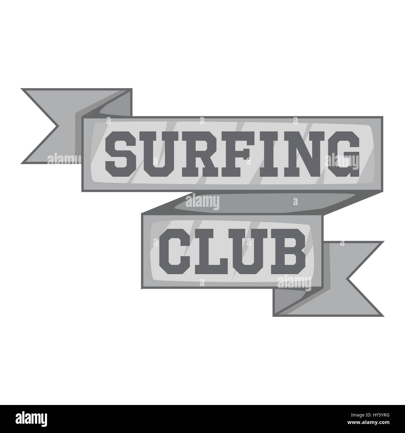 Surf club emblem icon, gray monochrome style Stock Vector Image & Art ...
