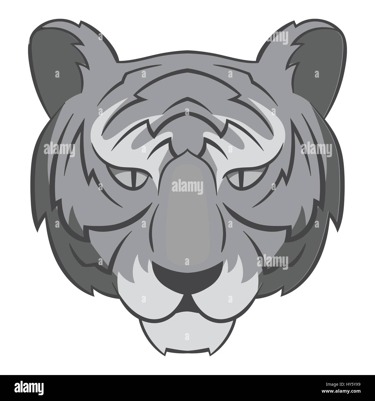 Tiger head icon, gray monochrome style Stock Vector Image & Art - Alamy