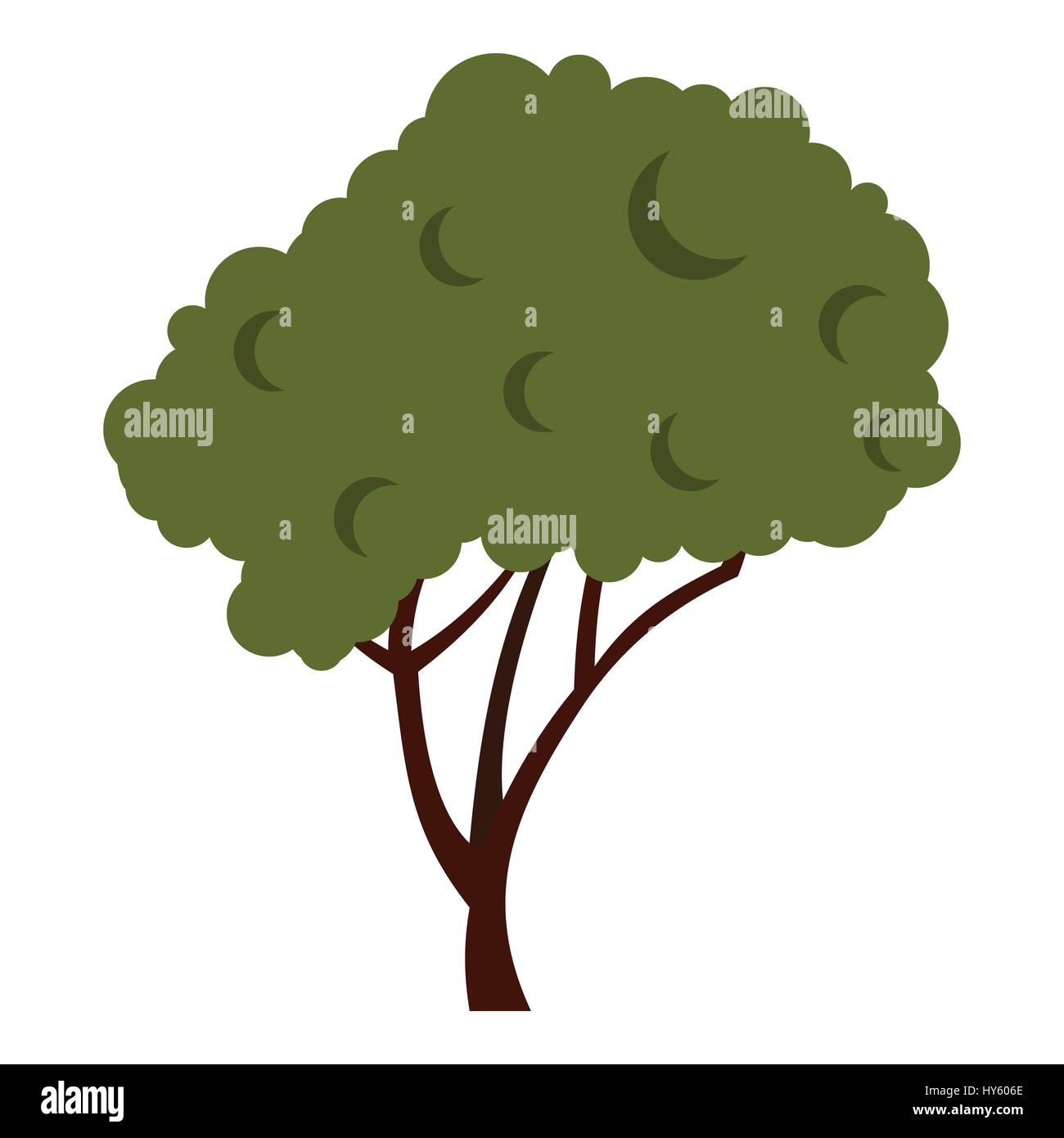 Tree with fluffy crown icon, flat style Stock Vector Image & Art - Alamy