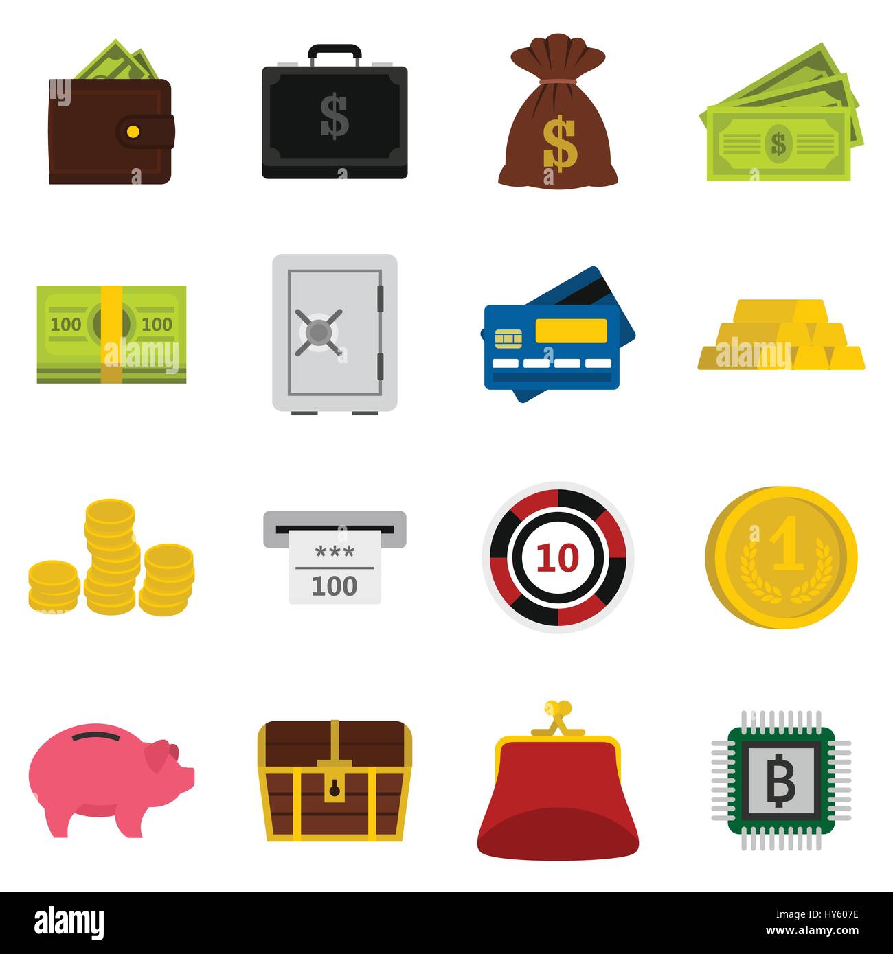 Money icons set, flat style Stock Vector Image & Art - Alamy