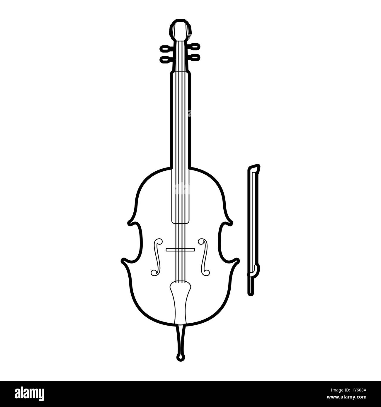 Violin icon, outline style Stock Vector Image & Art - Alamy