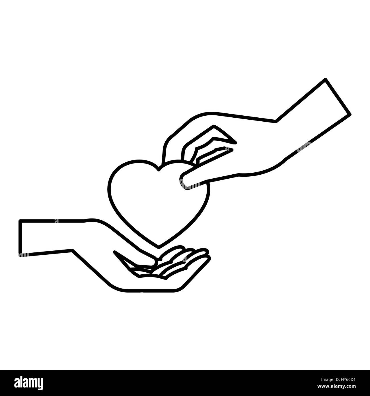 Hand gives heart icon, outline style Stock Vector Image & Art - Alamy