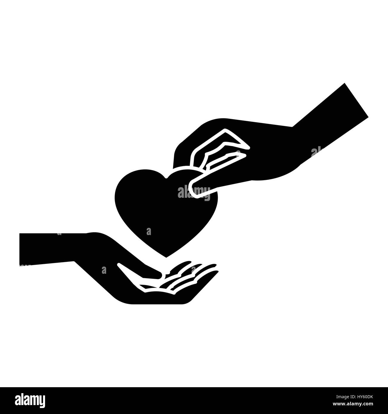 Hand gives heart icon, simple style Stock Vector Image & Art - Alamy