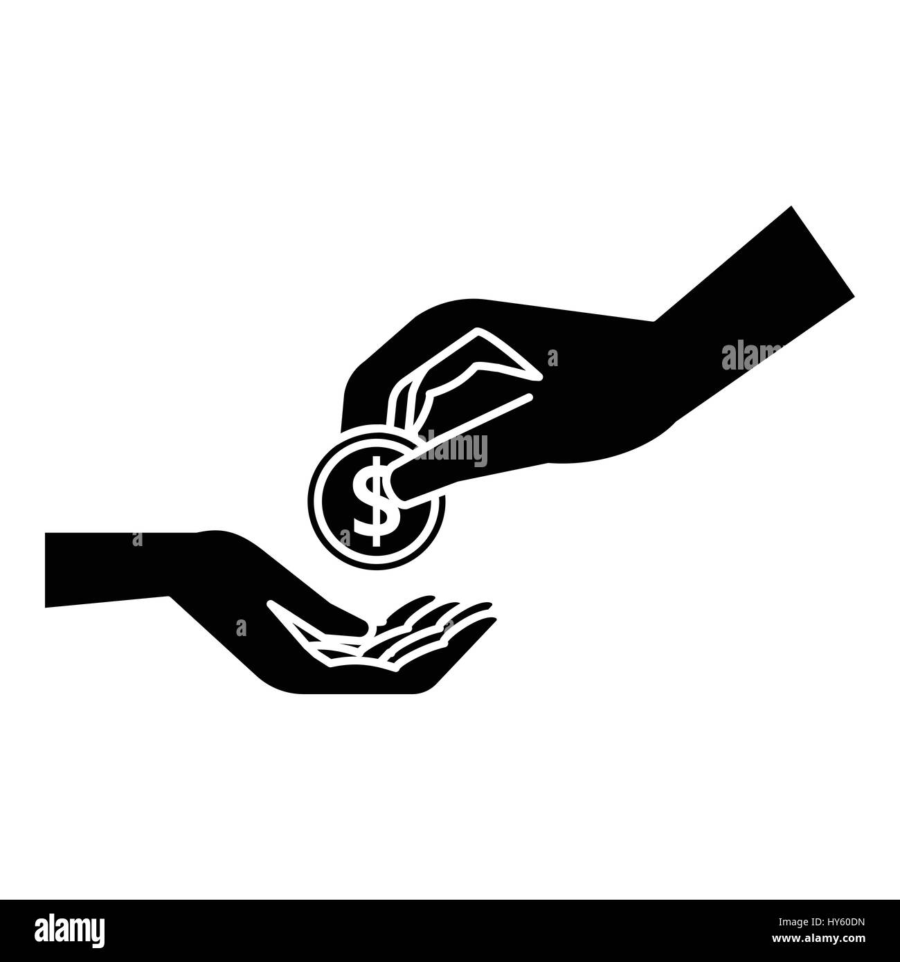 Hands holding coins icon, simple style Stock Vector Image & Art - Alamy