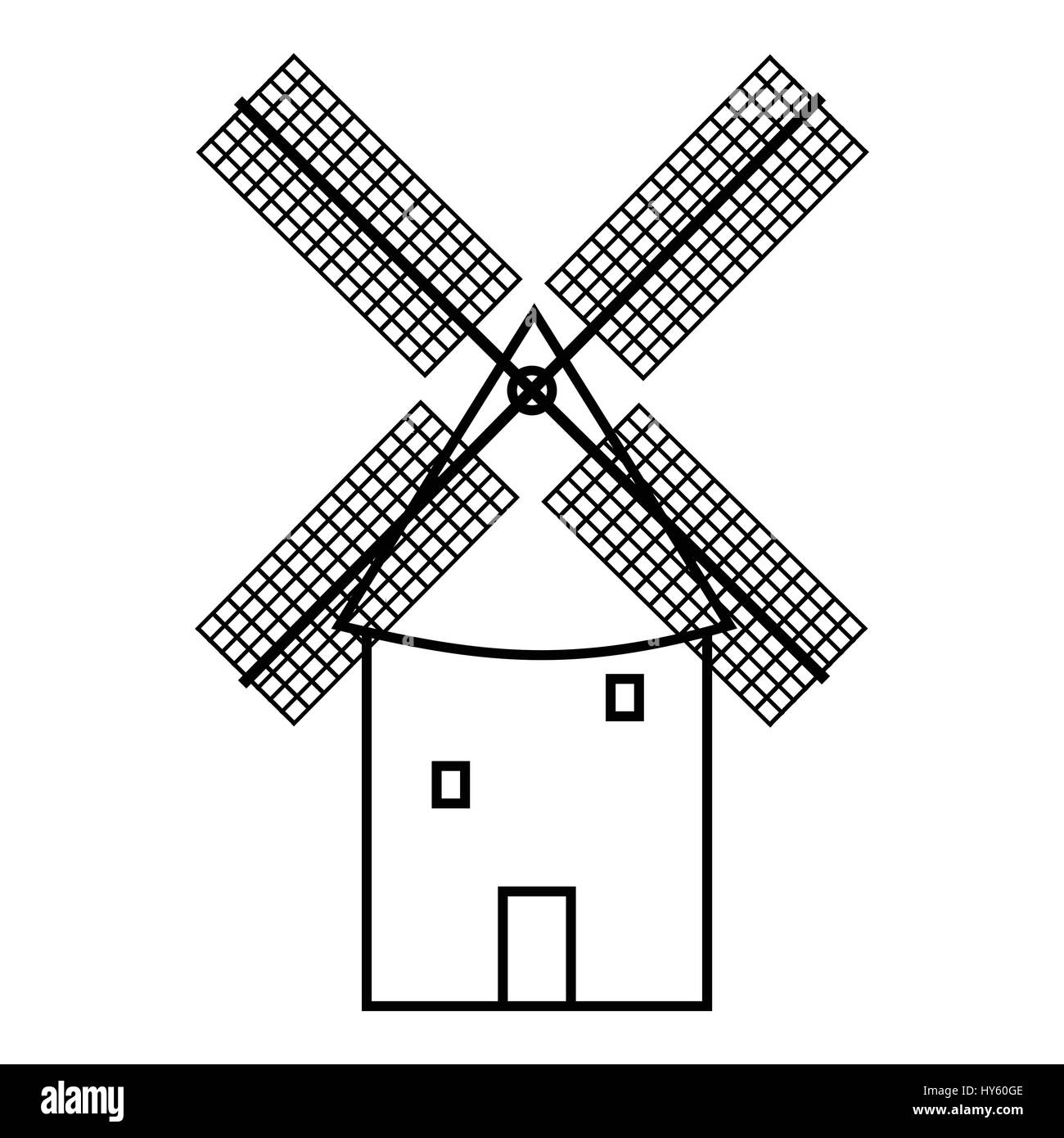 Mill icon, outline style Stock Vector Image & Art - Alamy