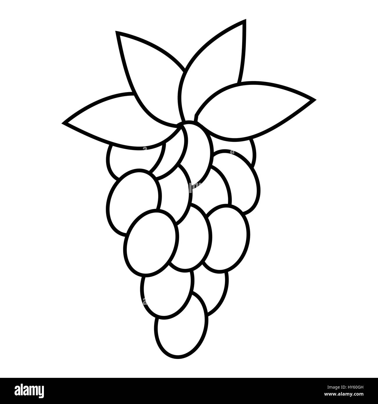 Grapes icon, outline style Stock Vector Image & Art - Alamy