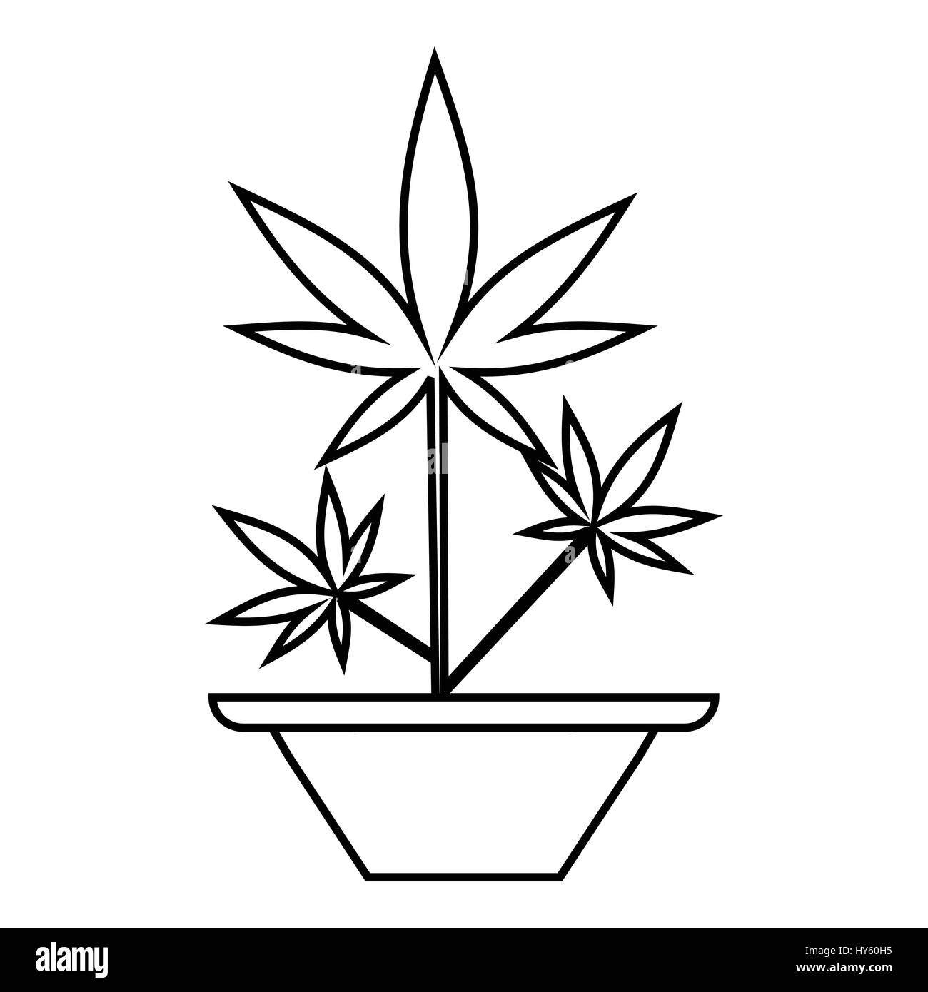 Hemp in pot icon Cut Out Stock Images & Pictures - Alamy