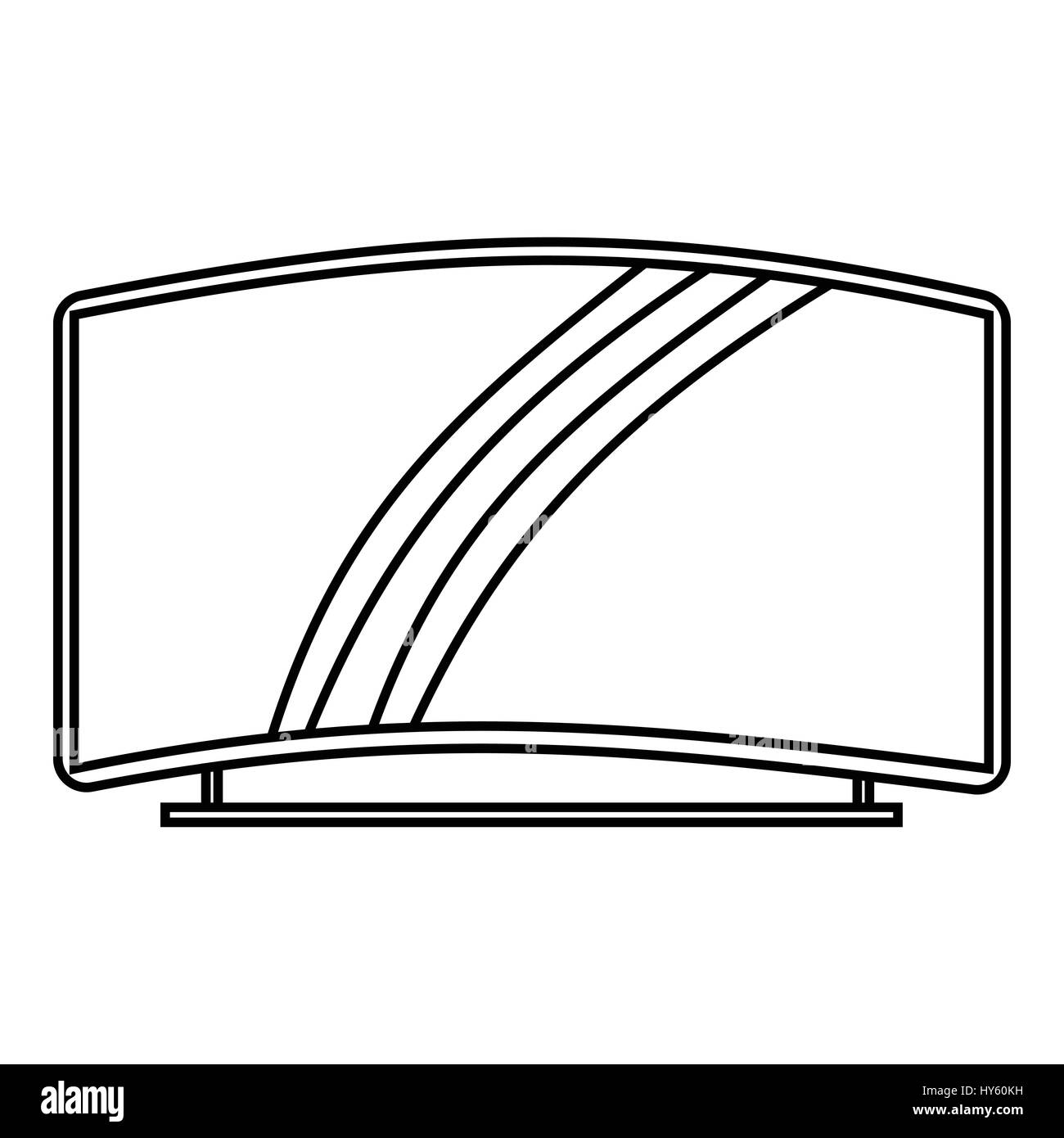 Curved TV icon, outline style Stock Vector Image & Art - Alamy