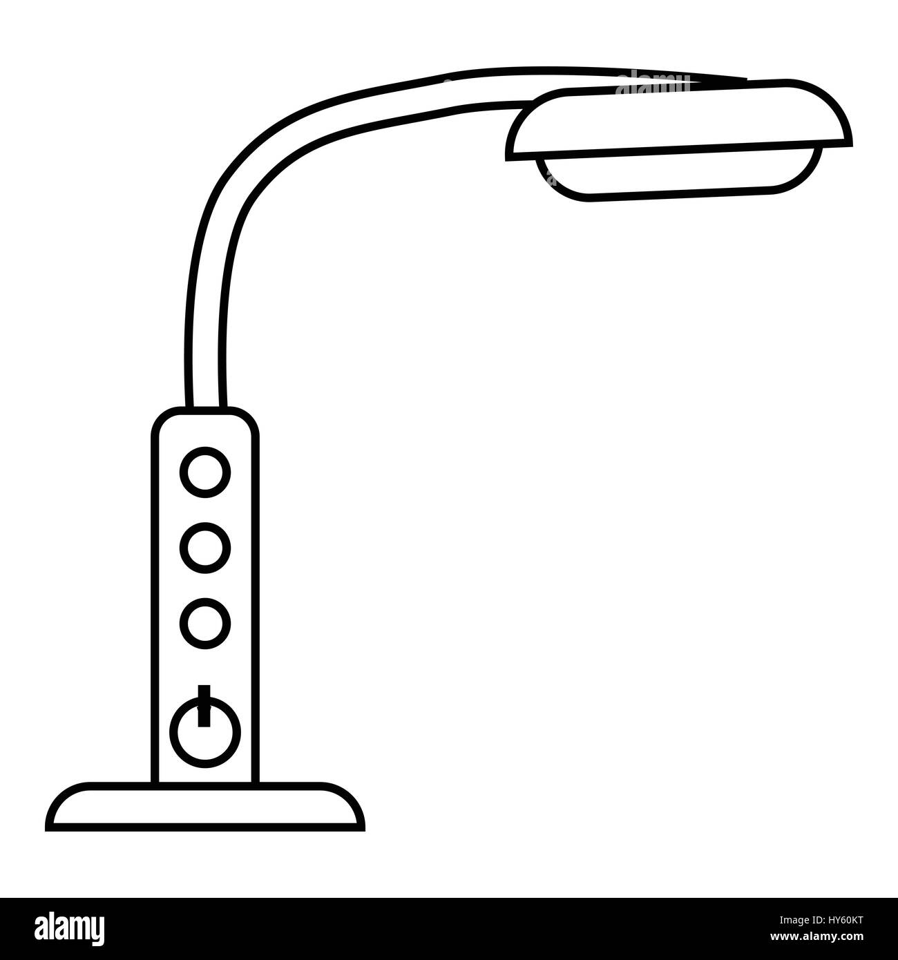 Table lamp with control panel icon, outline style Stock Vector Image ...